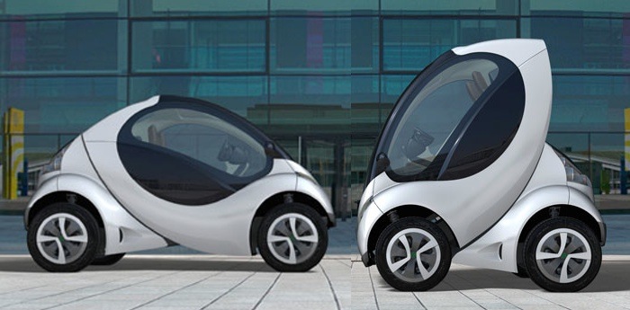 This tiny electric car folds up for easy parking | Grist
