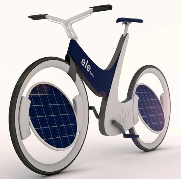 Bike with solar panels for wheels is basically as green as you can get ...