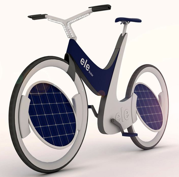 Bike with solar panels for wheels is basically as green as you can get ...