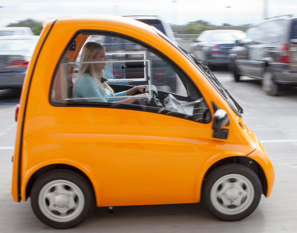 This electric car is specifically designed for people in wheelchairs ...