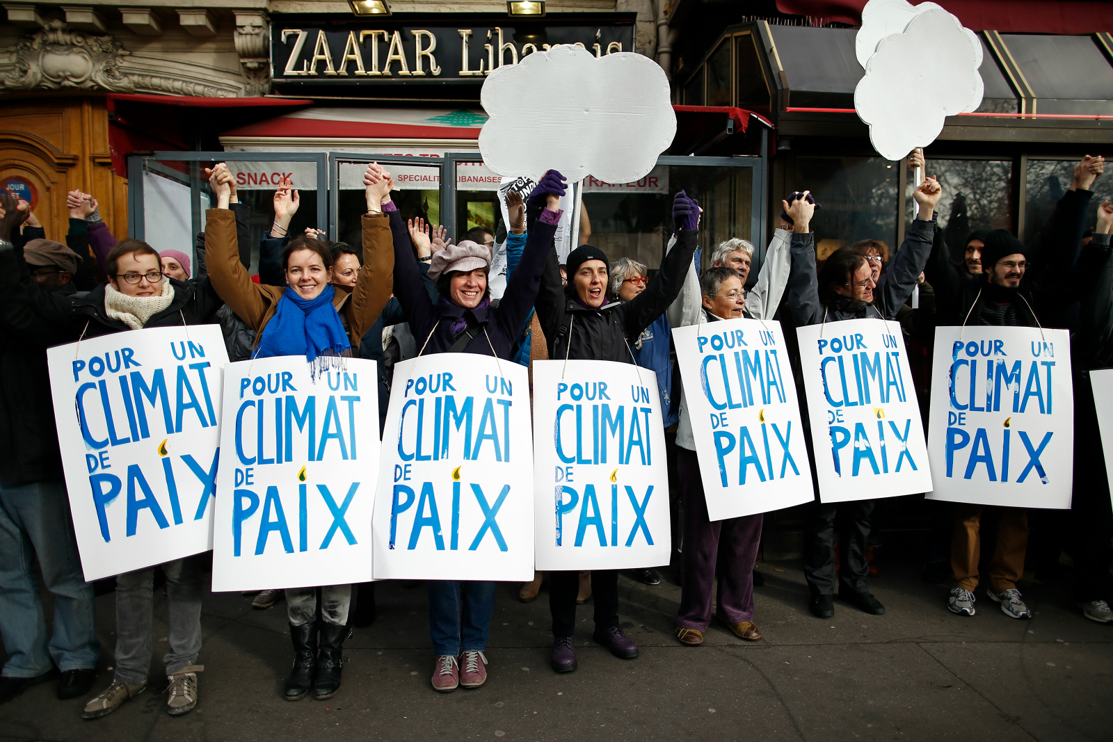 Climate activists in Paris stage peaceful action, despite official ban ...